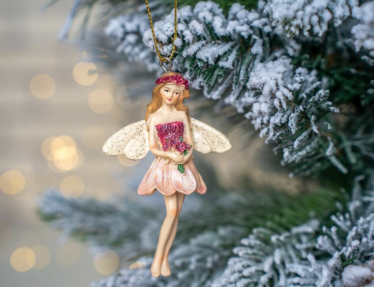 Елочная игрушка эльф-кокетка, полистоун, 8 см, Goodwill MC37027