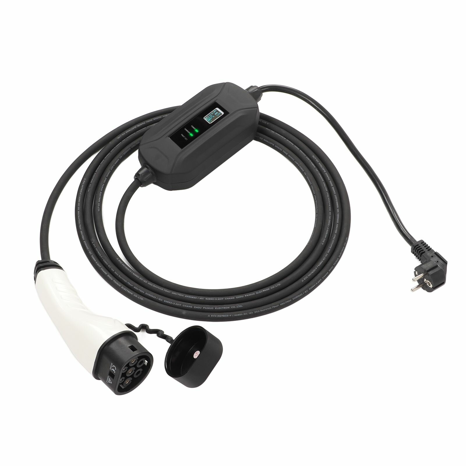 Кабель для зарядки электромобилей тип 2 IEC 62196 с ЖК-дисплеем 16A 3.6КВт водонепроницаемый с сертификатами CE TUV