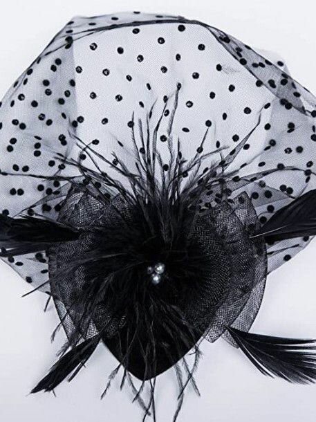 Аксессуар для волос, для лица, шляпка с сеткой - вуалью на лицо, в стиле Гэтсби