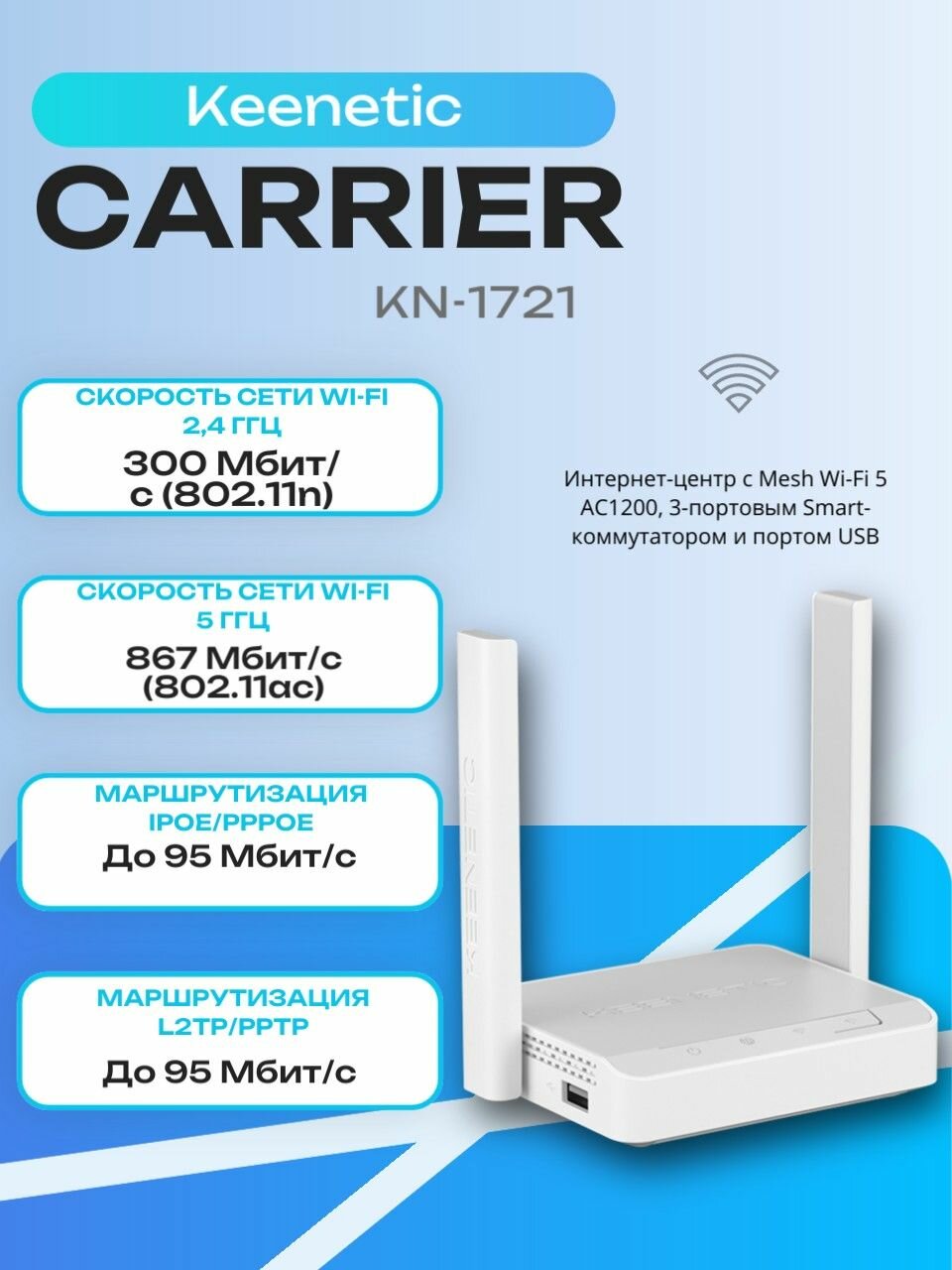 Wi-Fi роутер Keenetic Carrier (KN-1721)