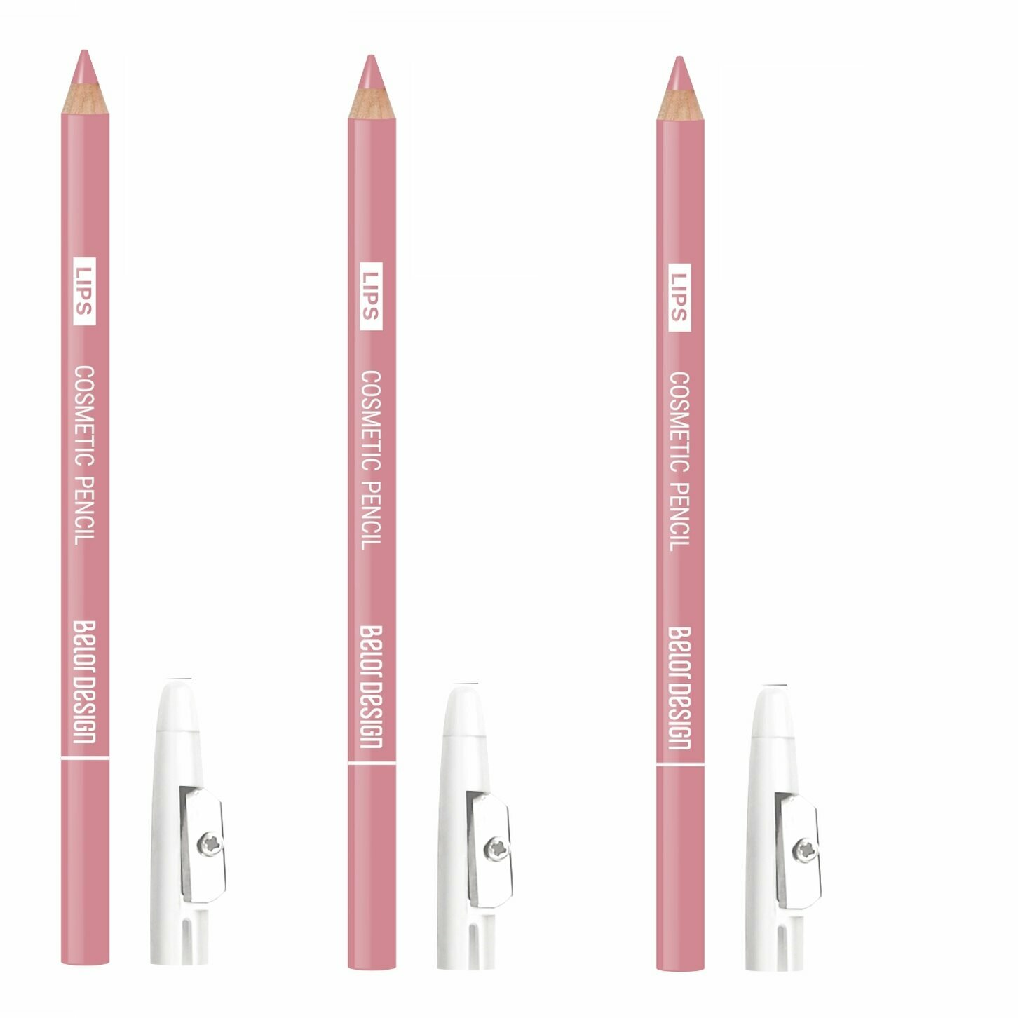 Карандаш для губ BelorDesign косметический контурный "Party" тон 40 Нюд, 1,4г, 3 шт