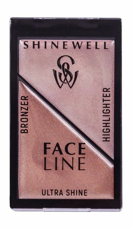 SHINEWELL Моделирующий набор хайлайтер и бронзер Highlighter Bronzer Palette, 5,6 г, набор №2