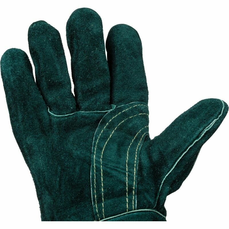 Краги сварщика диггер+ спилковые зеленые с кевларовой нитью (Размер 10,5)