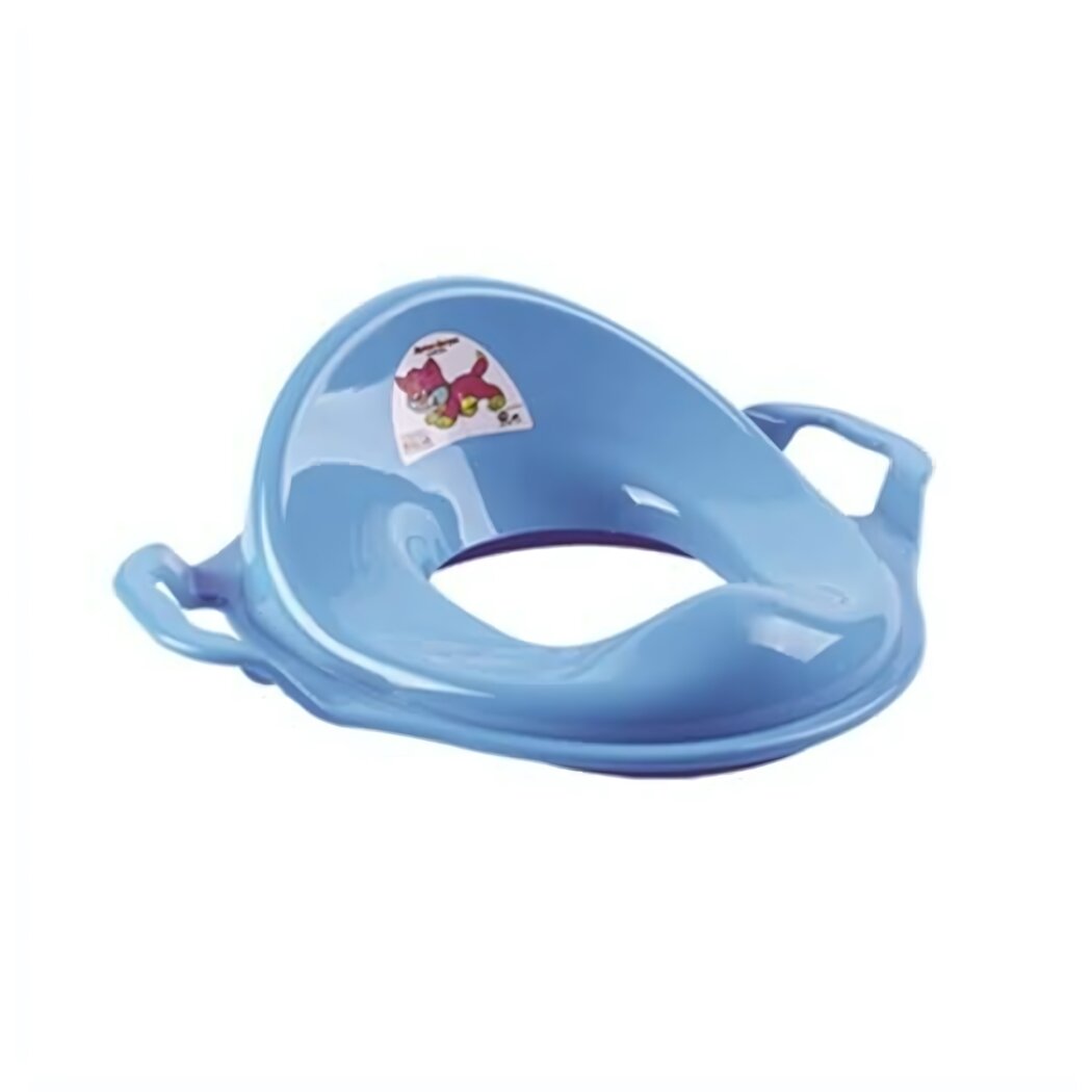 Накладка детская на унитаз с ручками, голубая, безопасная и удобная