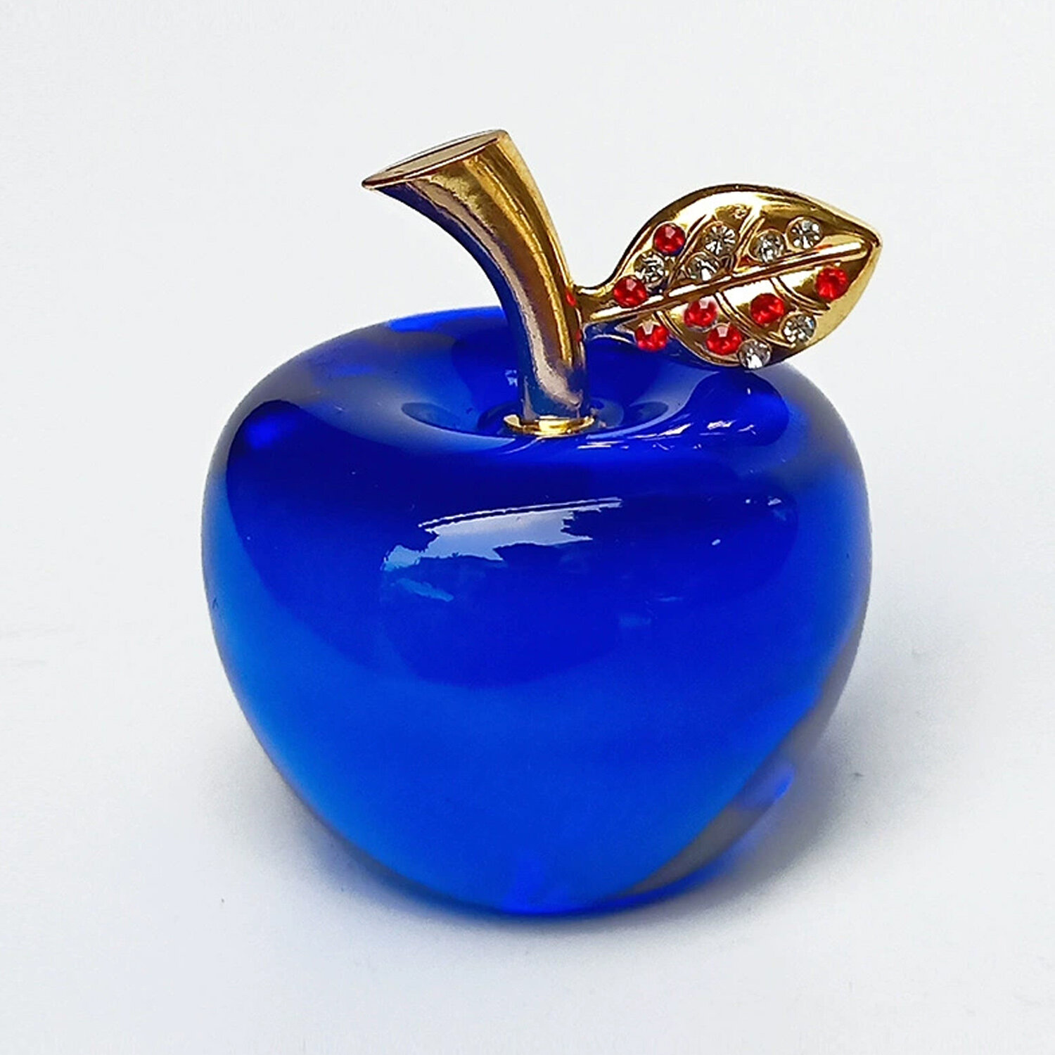 Кристаллическое рождественское украшение Яблоко, красный цвет, размер 5 x 5.2 см, количество 1 штука, из высококачественного стекла, для рождества, свадеб, домашней и офисной декора, подарок