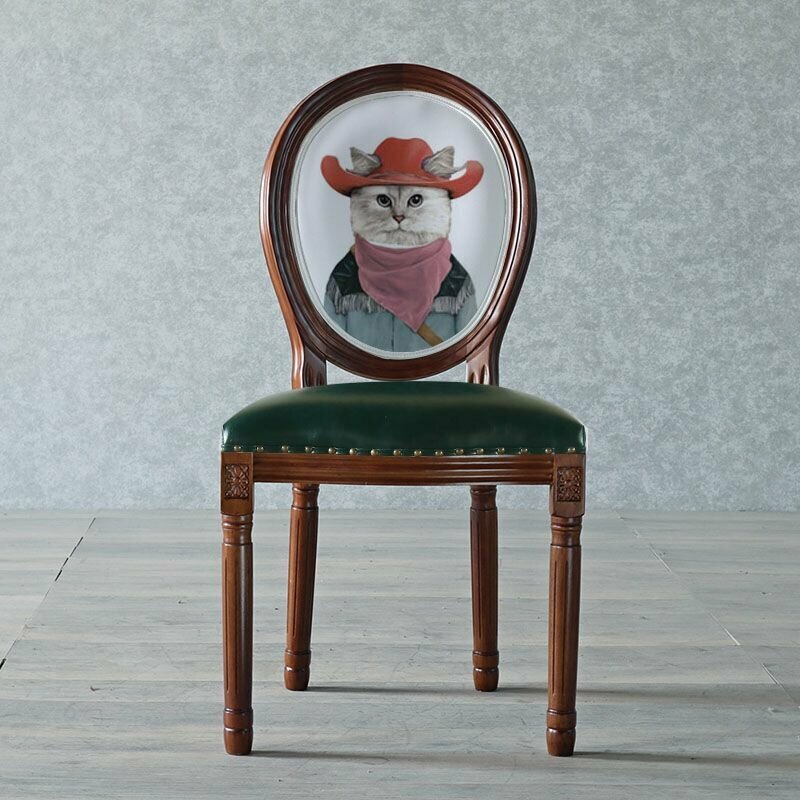 Обеденный стул в европейском стиле ретро из массива дерева, модное и простое кресло со спинкой в американском ресторане отеля