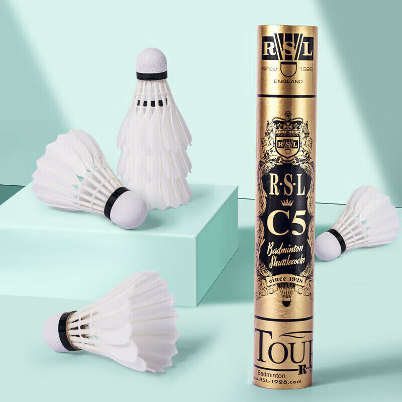 RSL Competition Duck Feather Badminton Training Stable Durable Shuttlecock Gold Crown C5 76 Speed