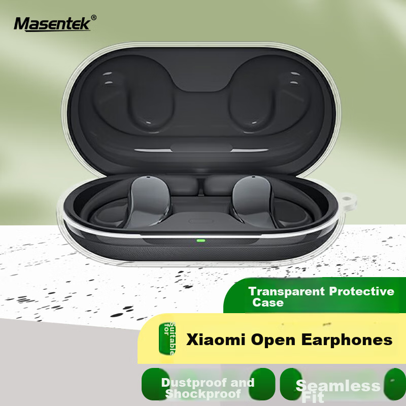 Masentek Compatible Protective Case for Xiaomi Open-Ear Headphones, Wireless Bluetooth Earphone Cover, Full Protection Shockproof Case, New Transparent Case for Xiaomi Open-Ear Headphones