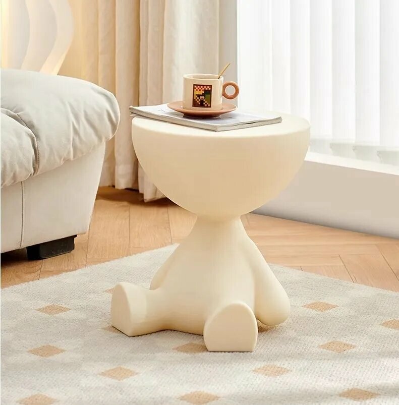 Журнальный стол Небольшой плоский журнальный столик, журнальный столик мишка，место для хранения от пола до потолка, пластиковый приставной столик, 37х37х41 см KD