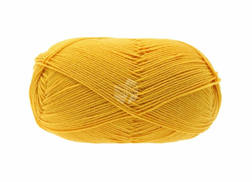 Носочная пряжа Lana Grossa Merino Extrafine Meilenweit 100 (2414 Gelb)