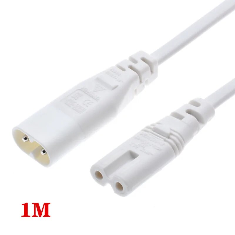 Удлинитель кабеля IEC 60320 C8 - C7 0.3м/1.5м белый 1M