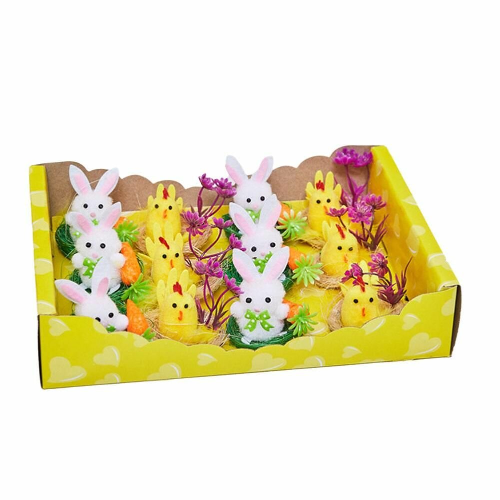 36/12 шт Имитация плюшевой куклы-цыпленка, Пасхальные подарки для детей