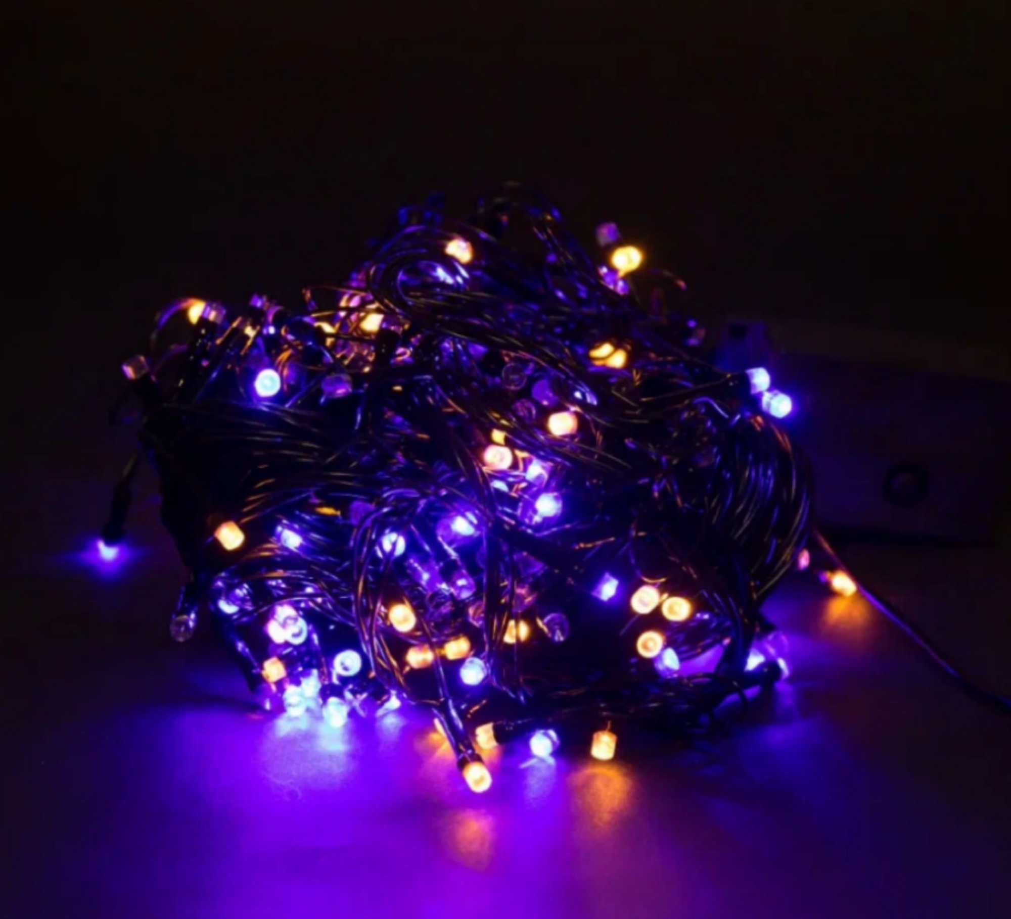 Новогодняя гирлянда светодиодная линейная, 500 LED, разноцветная, тёмный провод, 27 метров