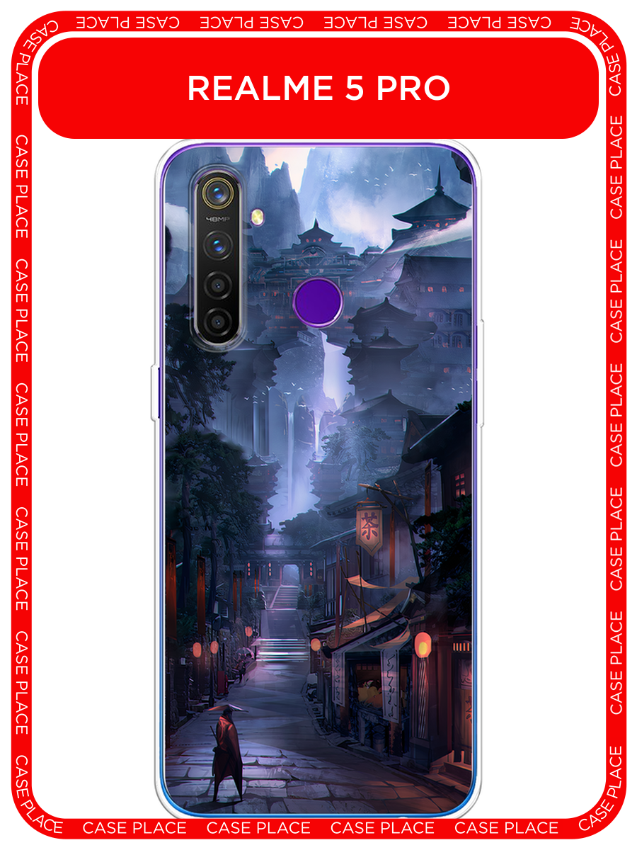 Чехол на Realme 5 Pro / Реалми 5 Про с принтом Одинокий самурай