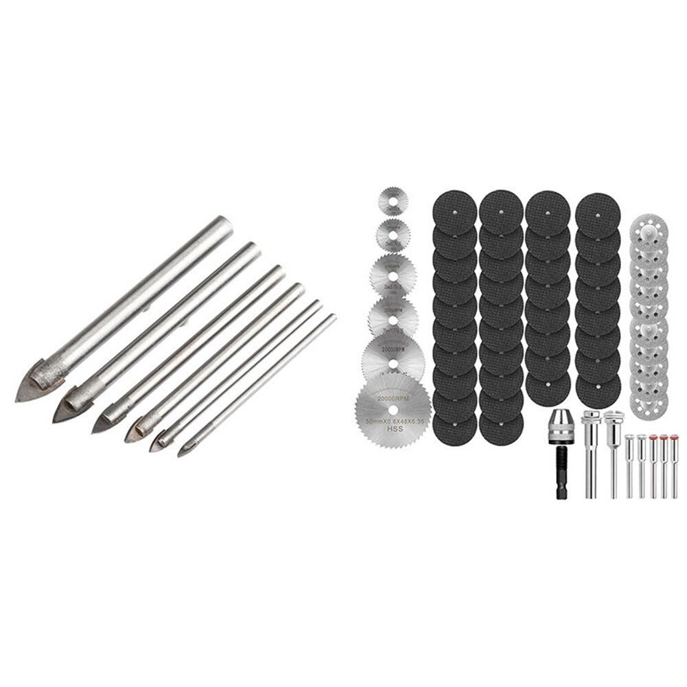 Шт. 3-10 мм керамические плиточные сверла алмазные стеклянные твердые плитки лопаточные сверла шлифованные твердосплавные наконечники и набор из 60 шт. режущих дисков