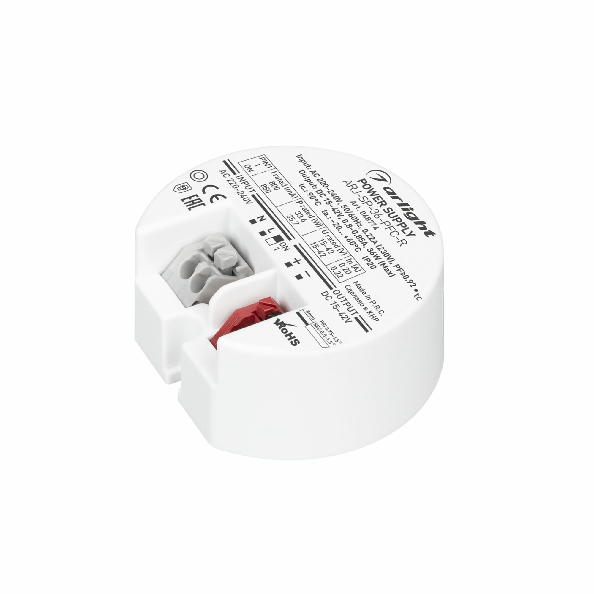 Блок питания ARJ-SP-36-PFC-R (36W, 15-42V, 0.8-0.85A)