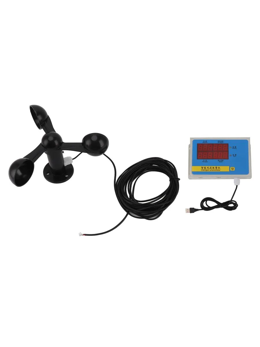 Анемометр башенного крана, сигнализация скорости ветра, USB