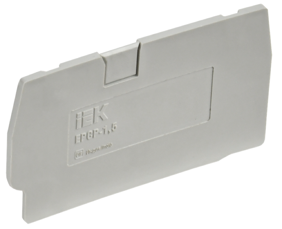 Заглушка для клеммной колодки IEK / ИЭК CP, 1.5мм2, без защелки пластиковая серая, толщиной 1.5мм / электрика