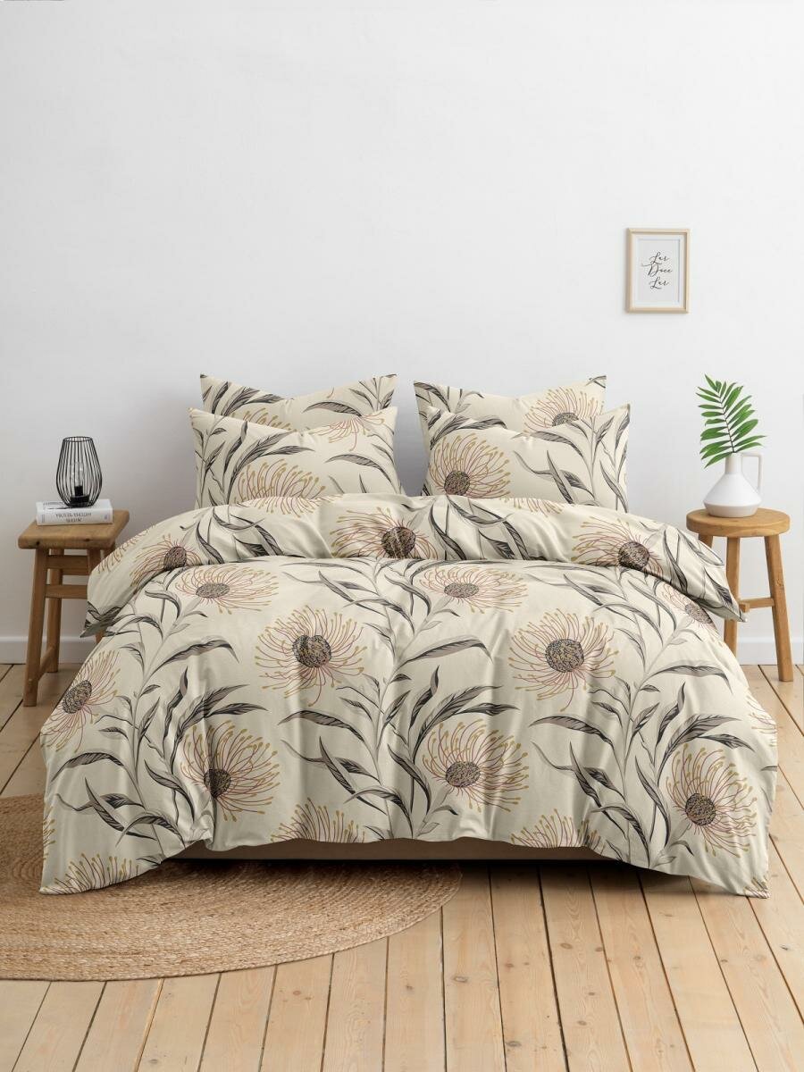 Постельное Белье Ночь Нежна Репейник 20368-1+20369-1 Перкаль ЭКО евро (70х70)