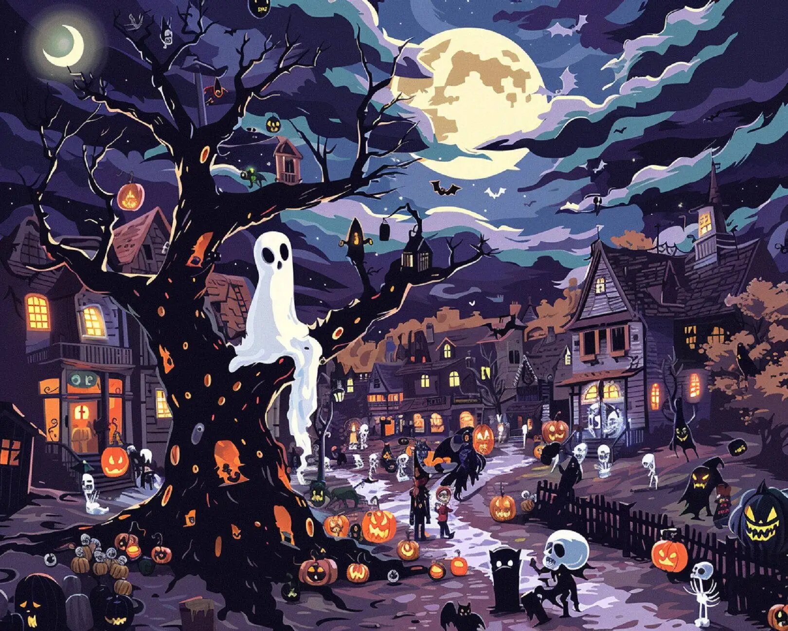 Призрак 5D DIY Алмазная картина Набор ужасов Лес Алмазная вышивка Полная Алмазная мозаика Художественная картина Хэллоуин Декор Наклейка на стену