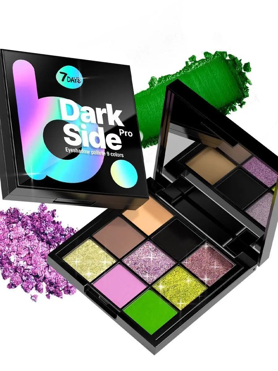 7DAYS Палетка теней для век блестящие, матовые B.COLOUR DARK SIDE Magic Poison