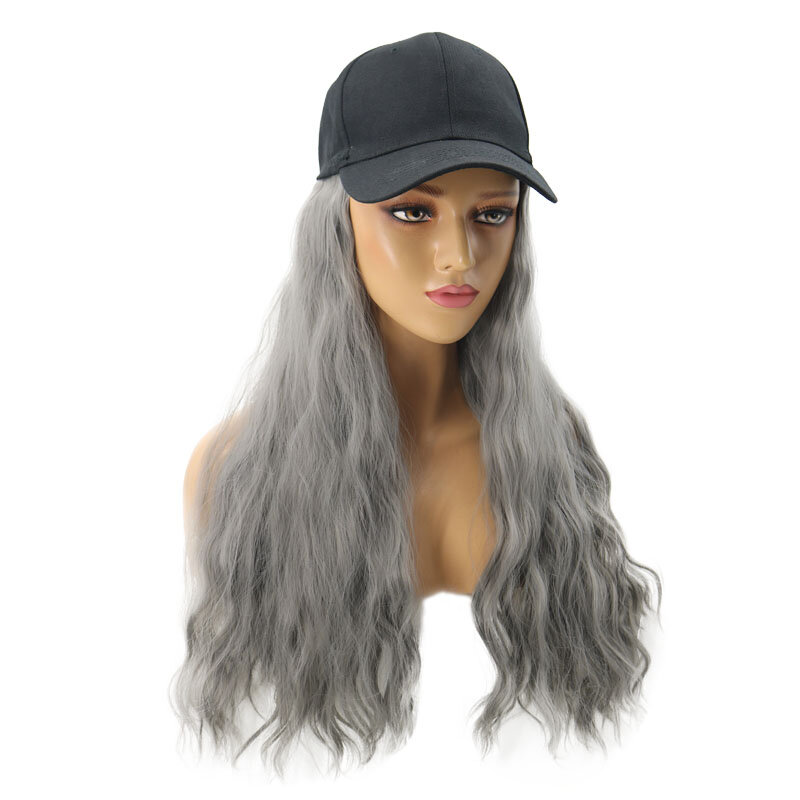 Регулируемая женская шляпа волнистые волосы черная шляпа парик универсальная женская бейсболка шляпа синтетические аксессуары для волос длинные волнистые густые волосы шапка женская бейсболка