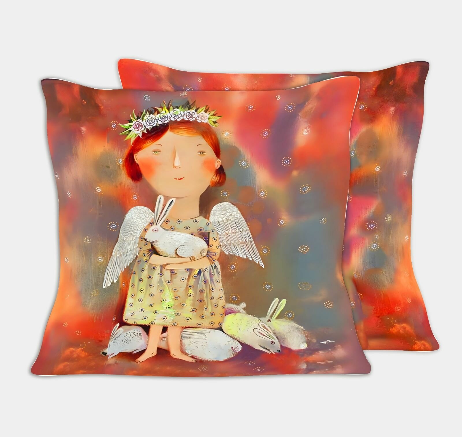 Чехол для подушки Принцесса звездочка 45х45 велюр рисунок с двух сторон