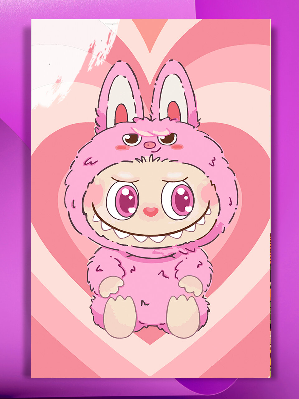 Картина по номерам на холсте Labubu Pink, 40 х 60 см
