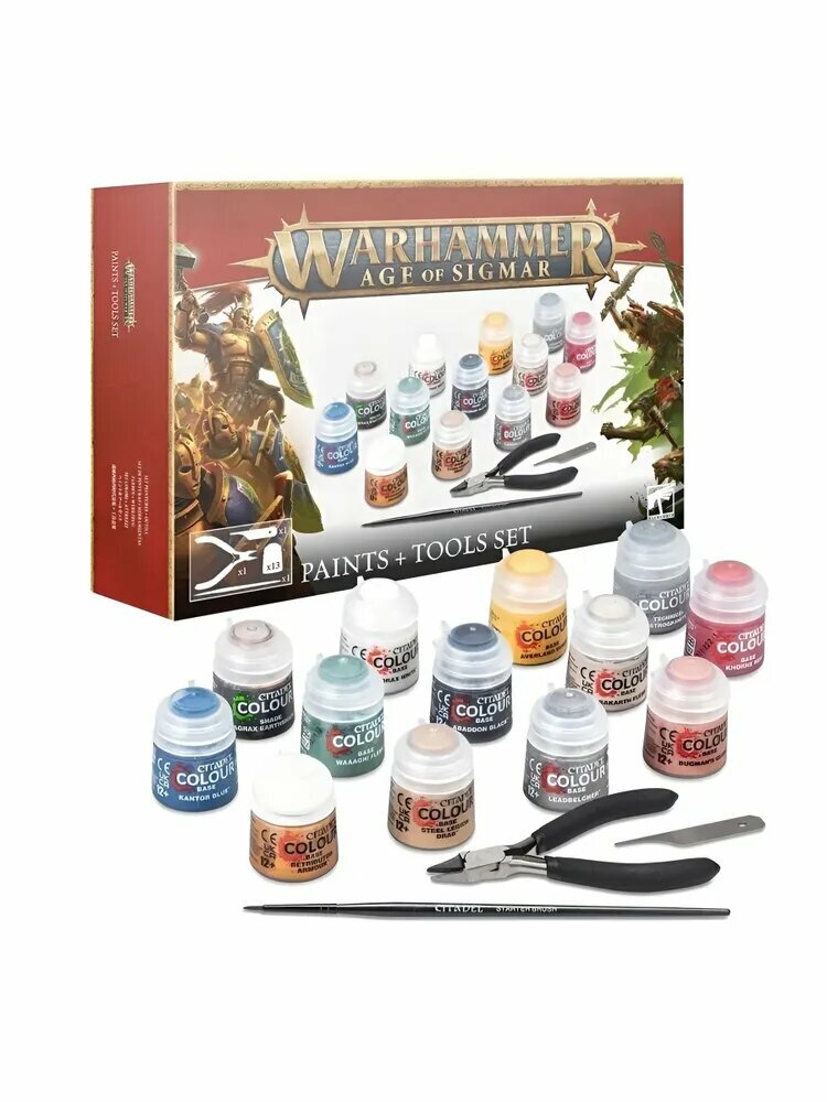 KNOW EASY-Набор красок и инструментов для моделирования Warhammer Age of Sigmar Paints + Tools Set
