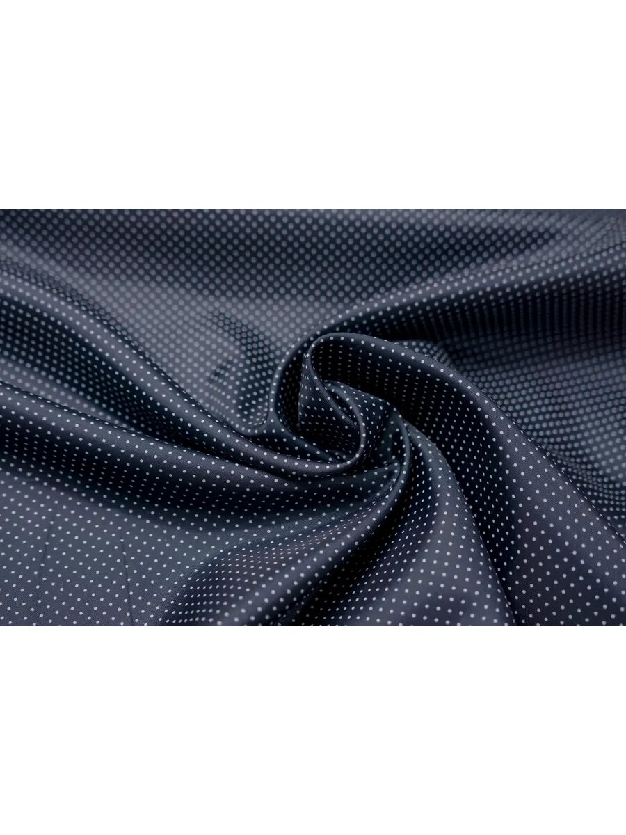 Ткань Подкладка горошек темно-синий