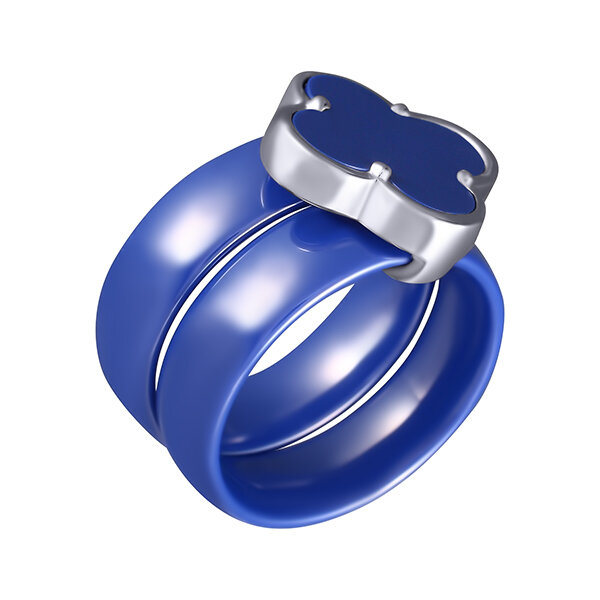 Кольцо наборное, широкое, серебро, 925 проба, родирование, керамика