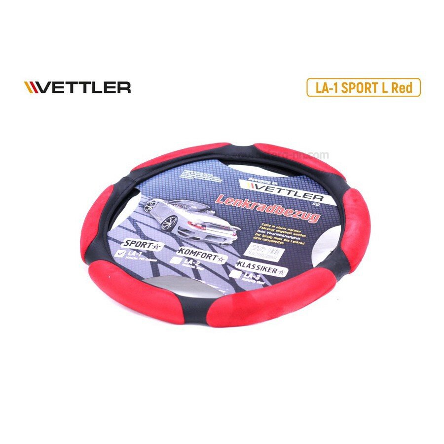 VETTLER LLA1RED Оплетка на руль L 39-40 см. (классика, Волга) PVC (6 подушек) Красный VETTLER SPORT