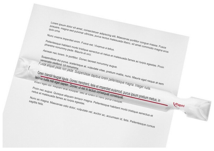 Линейка Maped, увеличивающая, 2 линзы, пластик, цвет серый, длина шкалы 25 см