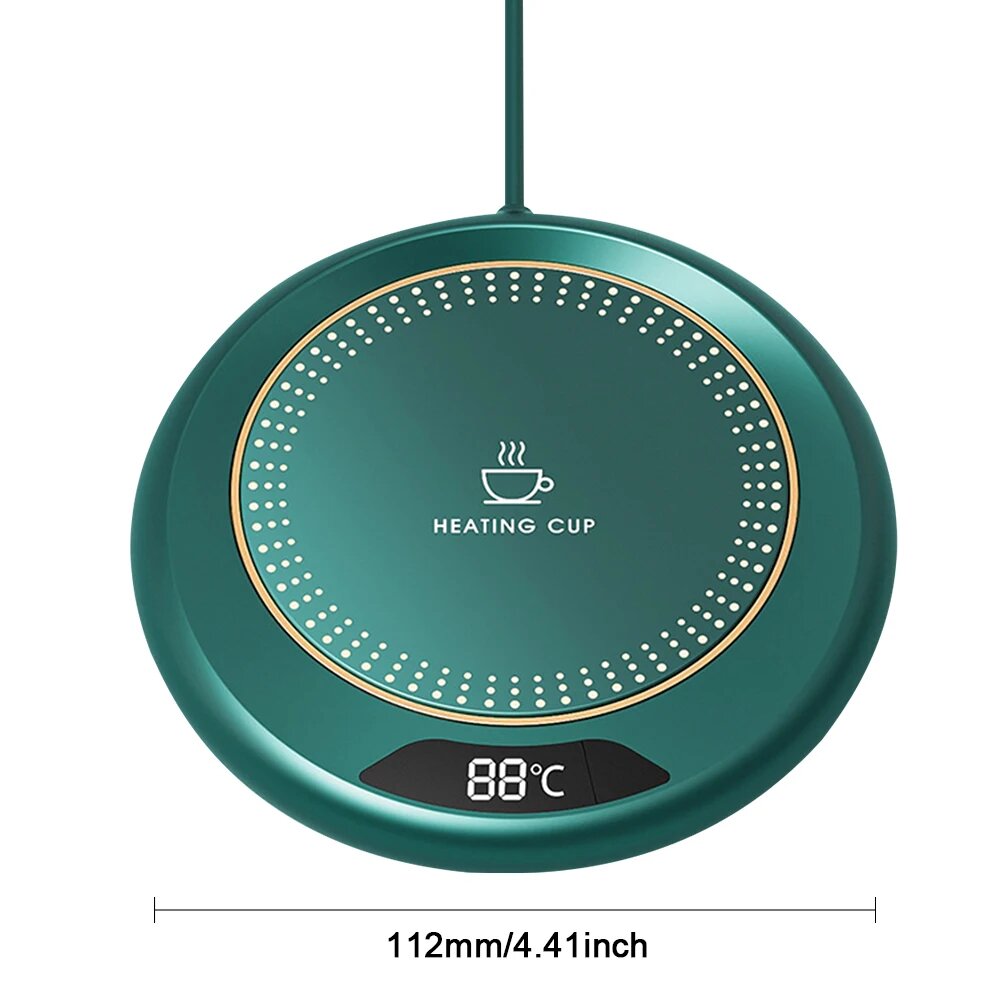 Умный подогреватель кофейных чашек с автоматическим отключением, подогреватель кофейных кружек с 3-мя настройками температуры, нагревательная пластина для подогрева кофе, напитков, чая с молоком, Изумрудный