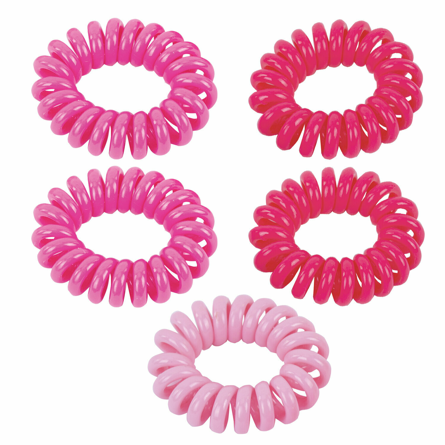 Резинки для волос набор 5 шт, диаметр 4 см, пружинка, оттенки розового, MONTE VITA, 457060