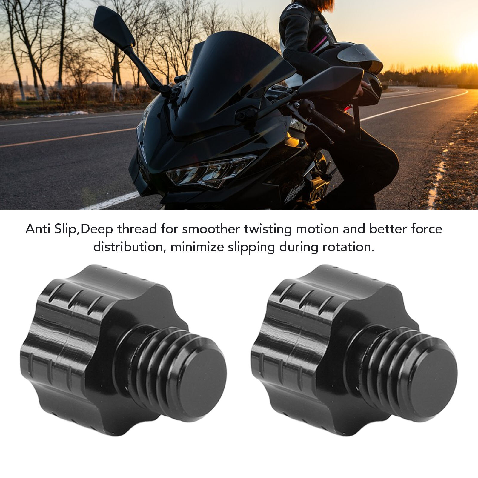 2 шт. винты для крепления зеркала мотоцикла 10 мм с резьбой CNC алюминиевый сплав заглушки для зеркала заднего вида мотоцикла болты черные