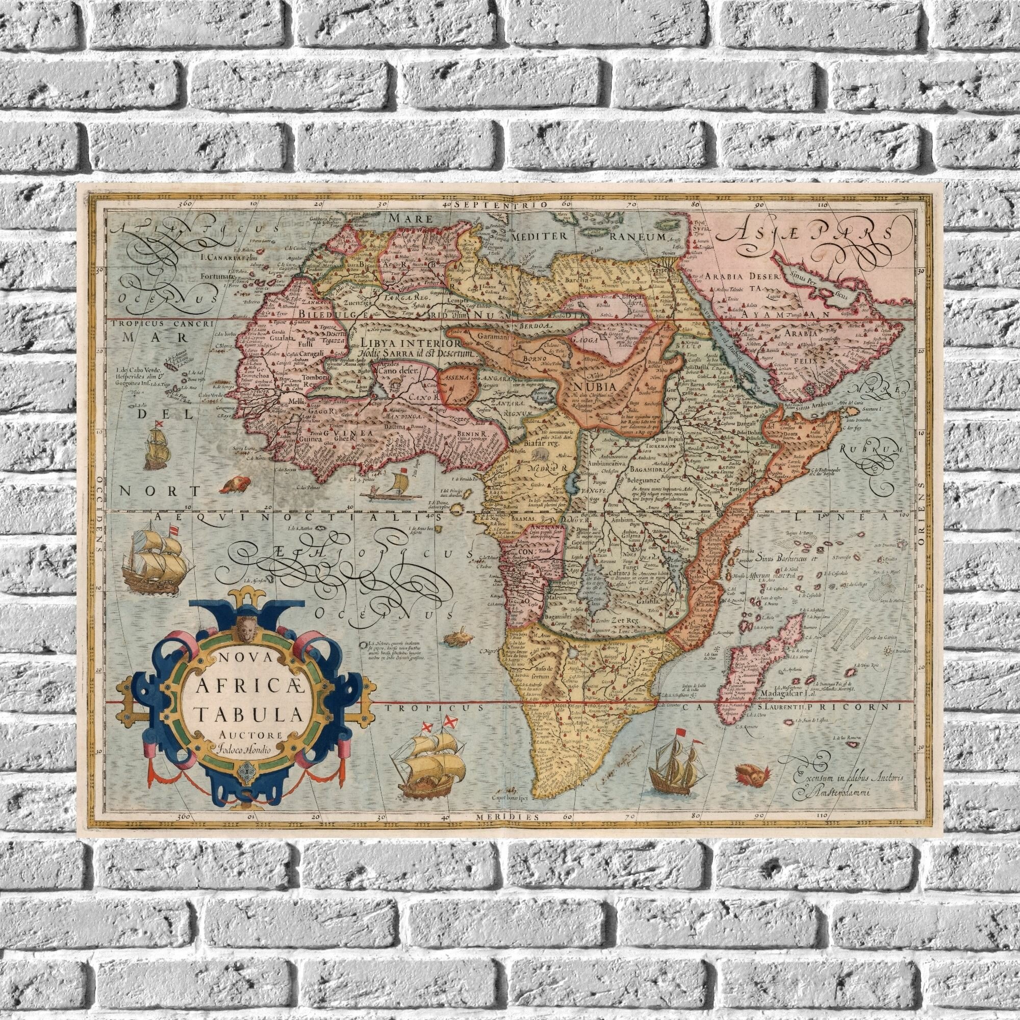 Старинная, 1623 года Карта Африки - Nova Africae Tabula.