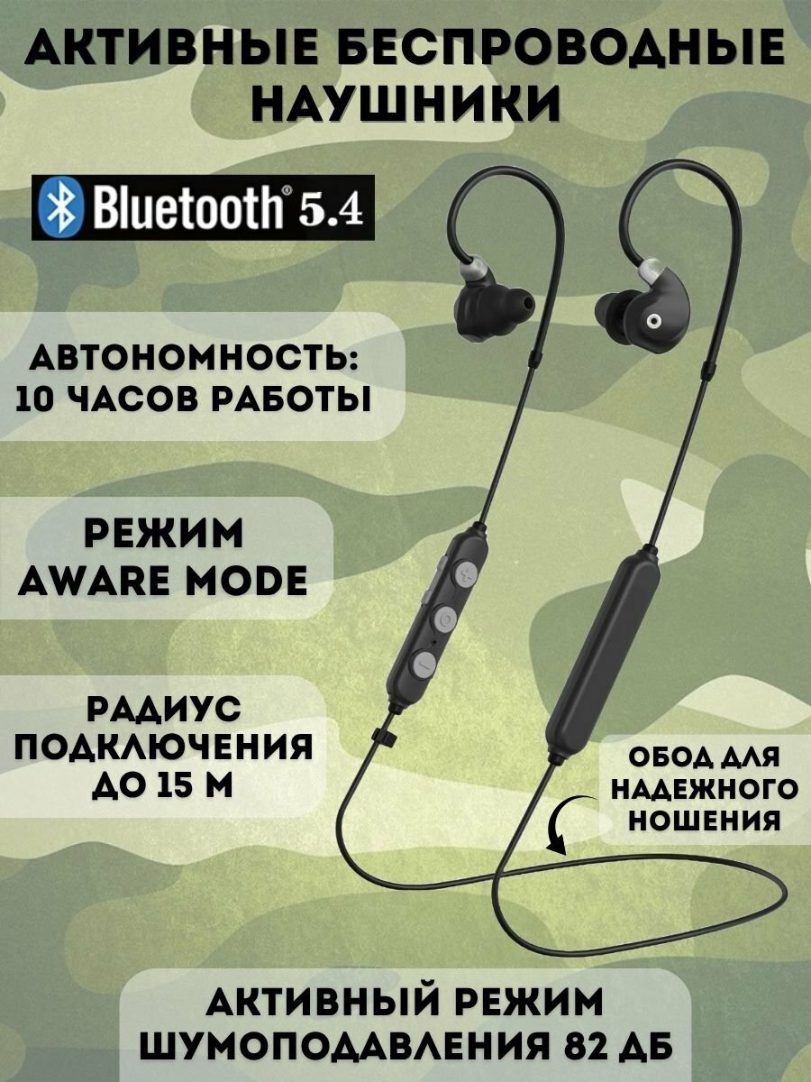 Беспроводные противошумные наушники CleverTech M200T Bluetooth, с защитой от потери