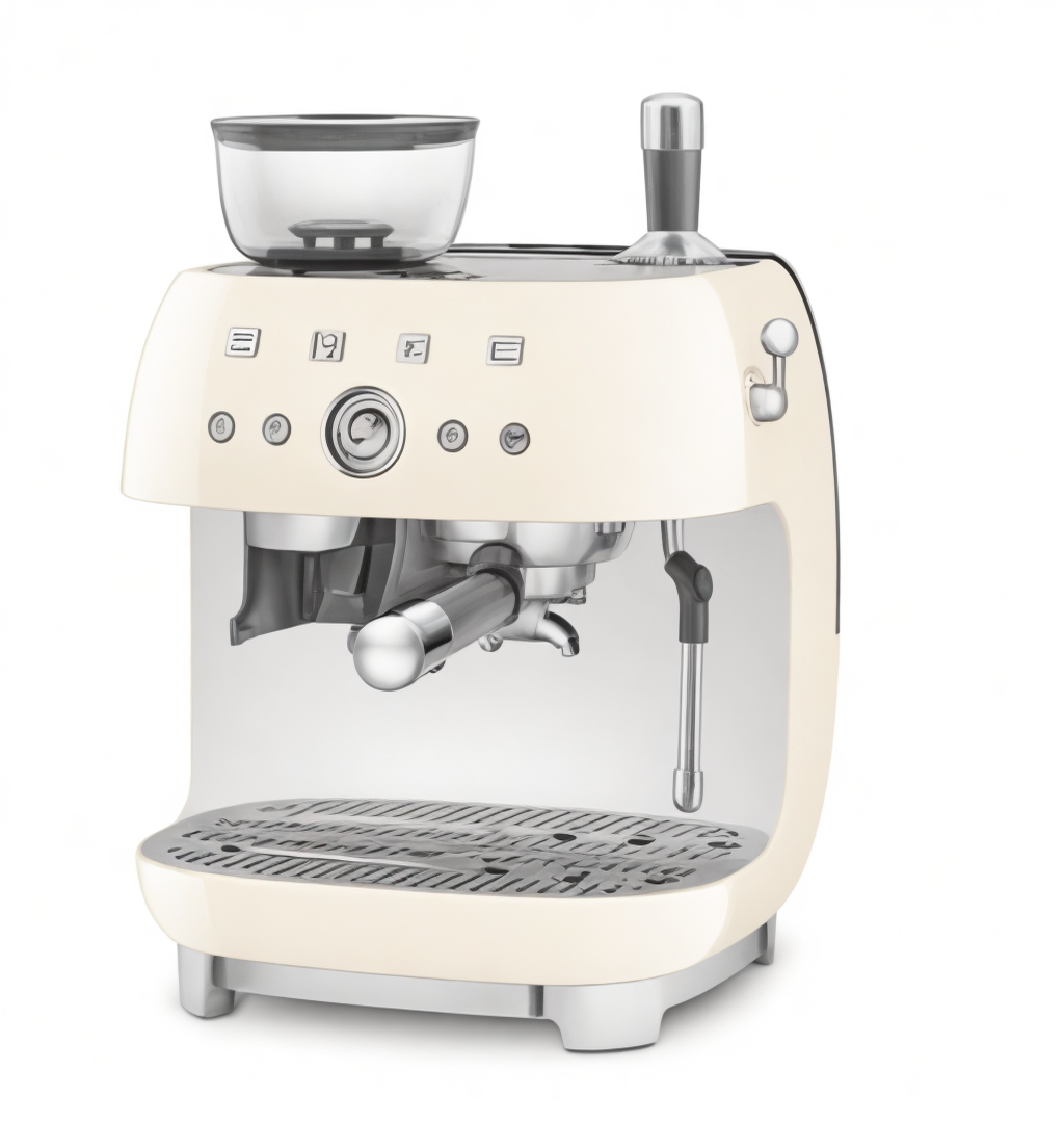 Рожковая эспрессо кофемашина EGF03CREU, со встроенной кофемолкой, цвет кремовый