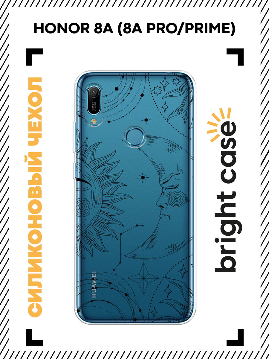 Чехол на Huawei Y6 2019/Honor 8a/8a Pro/Y6s / Хонор 8А с принтом Астральные лики, прозрачный