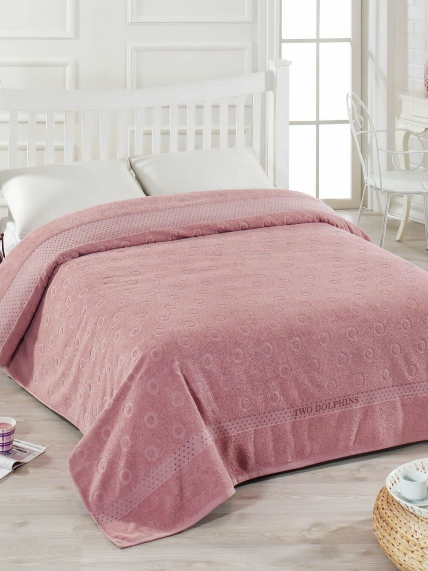 Простыня 200х220 махровая 100% хлопок Жаккард