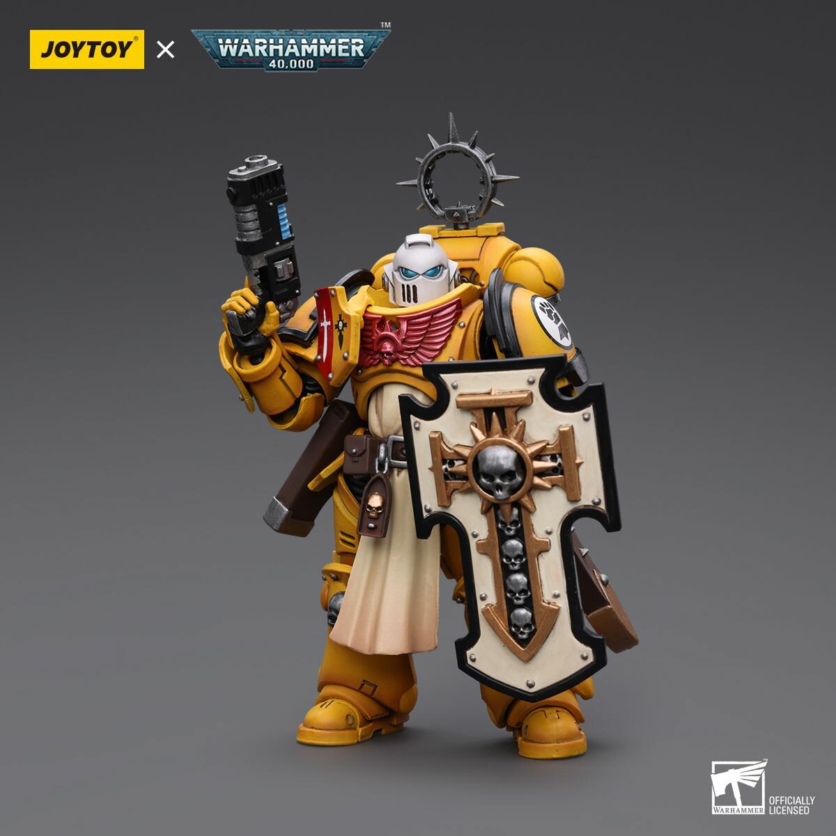 Подвижная фигурка JOYTOY Warhammer 40K Primaris Space Marines Imperial Fists Bladeguard Veteran