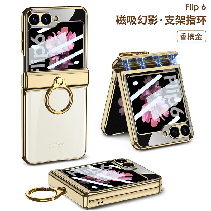 Подходит для Samsung Galaxy Z Flip6/ Самсунг Галакси Z Flip 6 Чехол для смартфона, с защитой камеры и противоударным, Z Flip6, подставка, soft touch,360° Полная защита, накладка, резина, пластик, стекло,