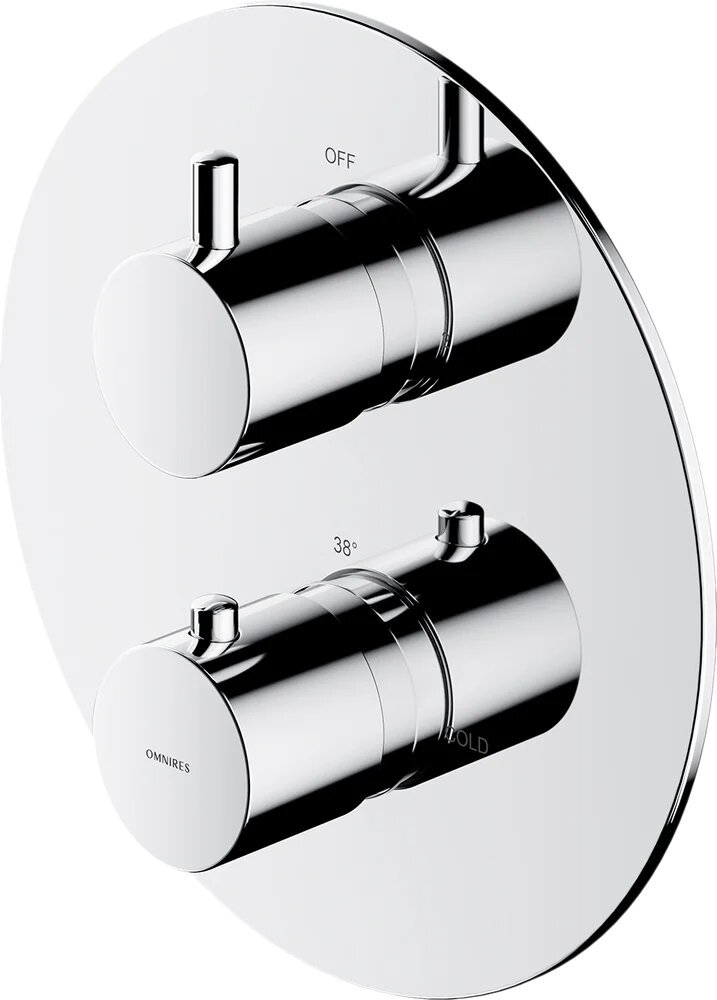 Термостатический смеситель встраиваемый Omnires Y Y1236ROCR С внутренней частью, латунный, настенный, хром, глянцевый