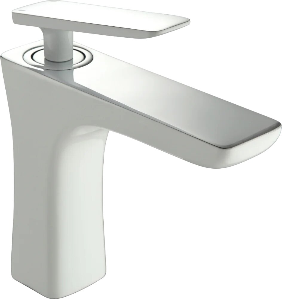 Смеситель для раковины Rose R1601F хром, белый, глянцевый, матовый, кран для ванной в раковину, из латуни, рычажный, с керамическим картриджем, с функцией экономии расхода