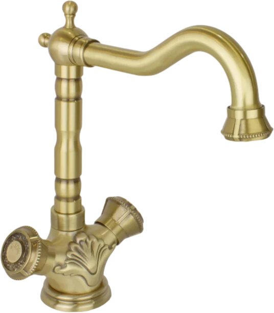 Смеситель для раковины Bronze de Luxe Royal 10105 бронзовый, матовый, кран для ванной в раковину, из латуни, с поворотным изливом