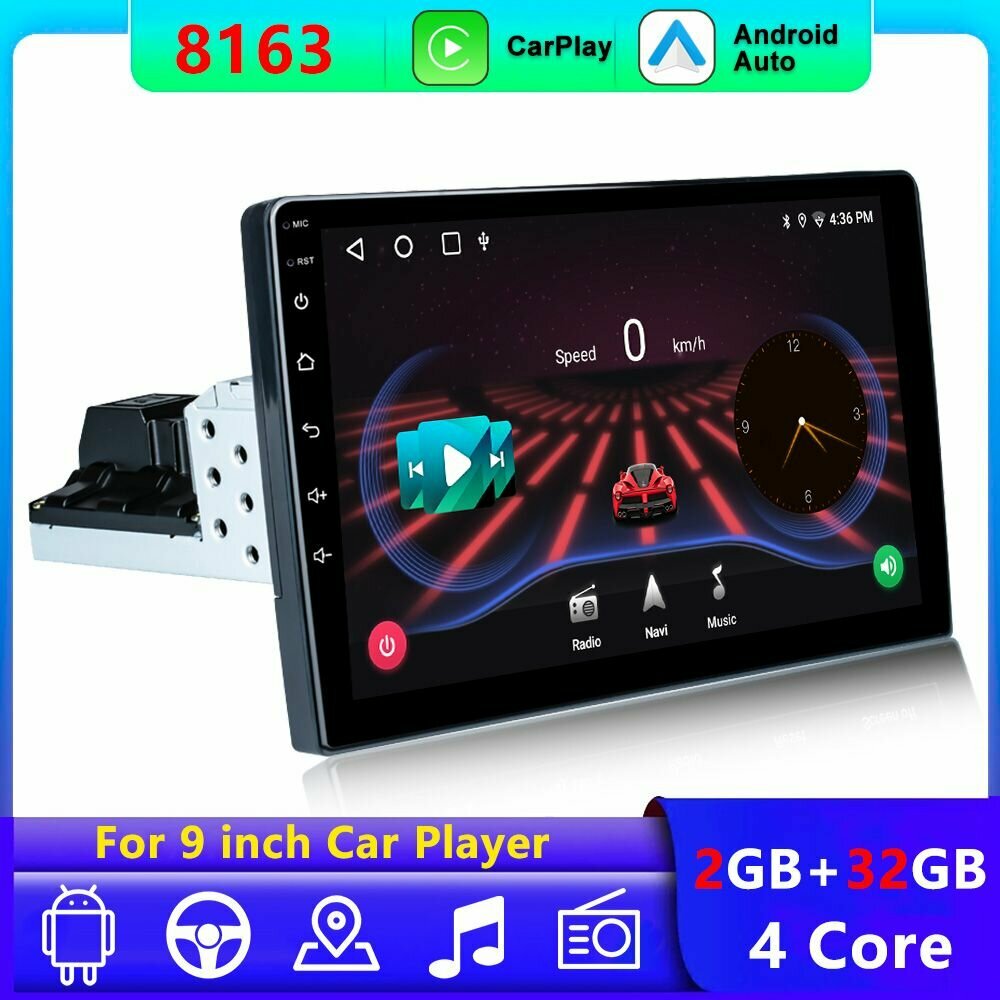 Автомагнитола Android 1дин 7/9/10inch Мультимедийный автомобильный плеер для Автомагнитола FM/DSP/GPS/Wi-Fi/FM-радио/Сенсорные кнопки