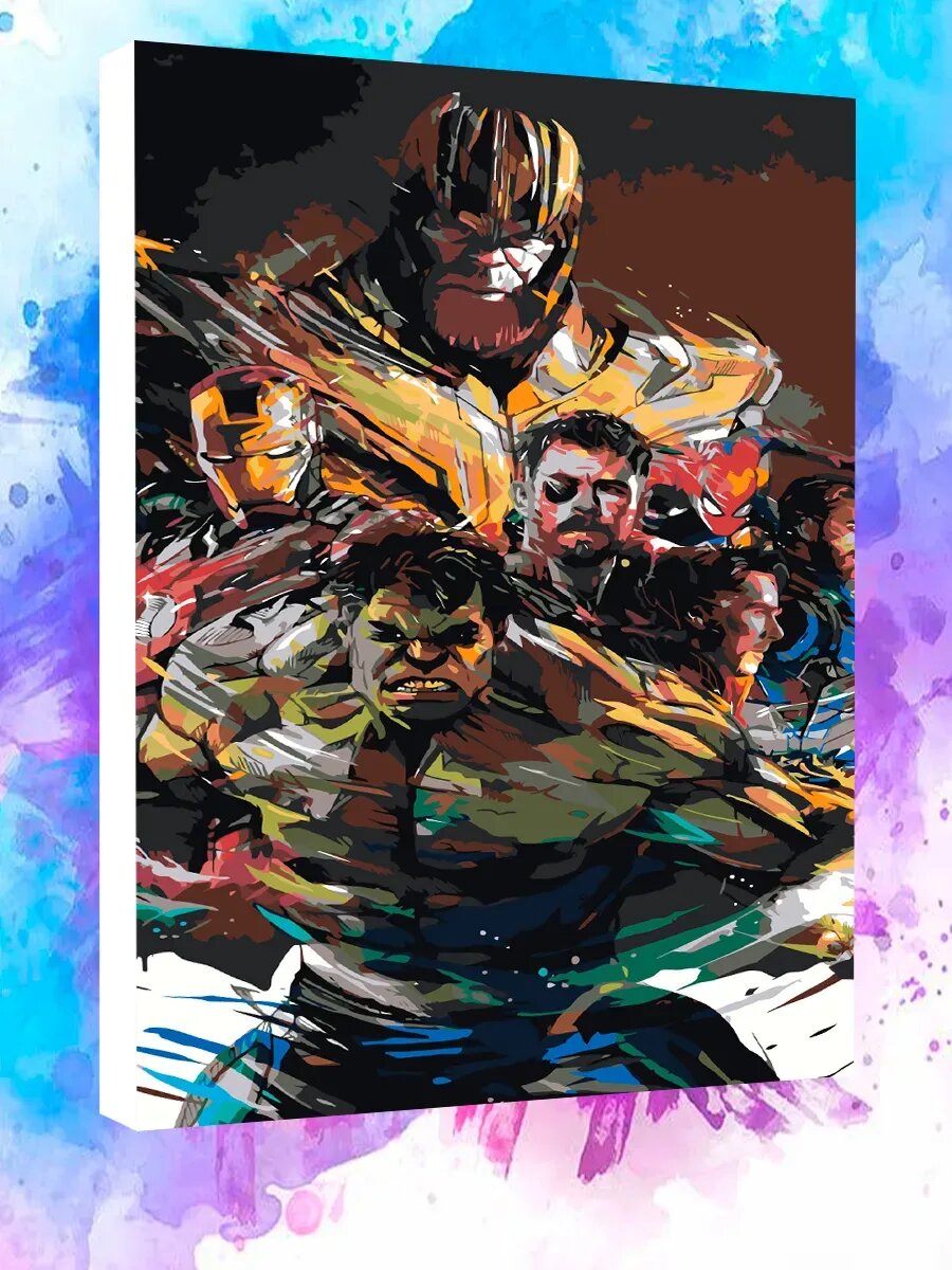 Картина по номерам Мстители Танос Марвел Marvel Кино