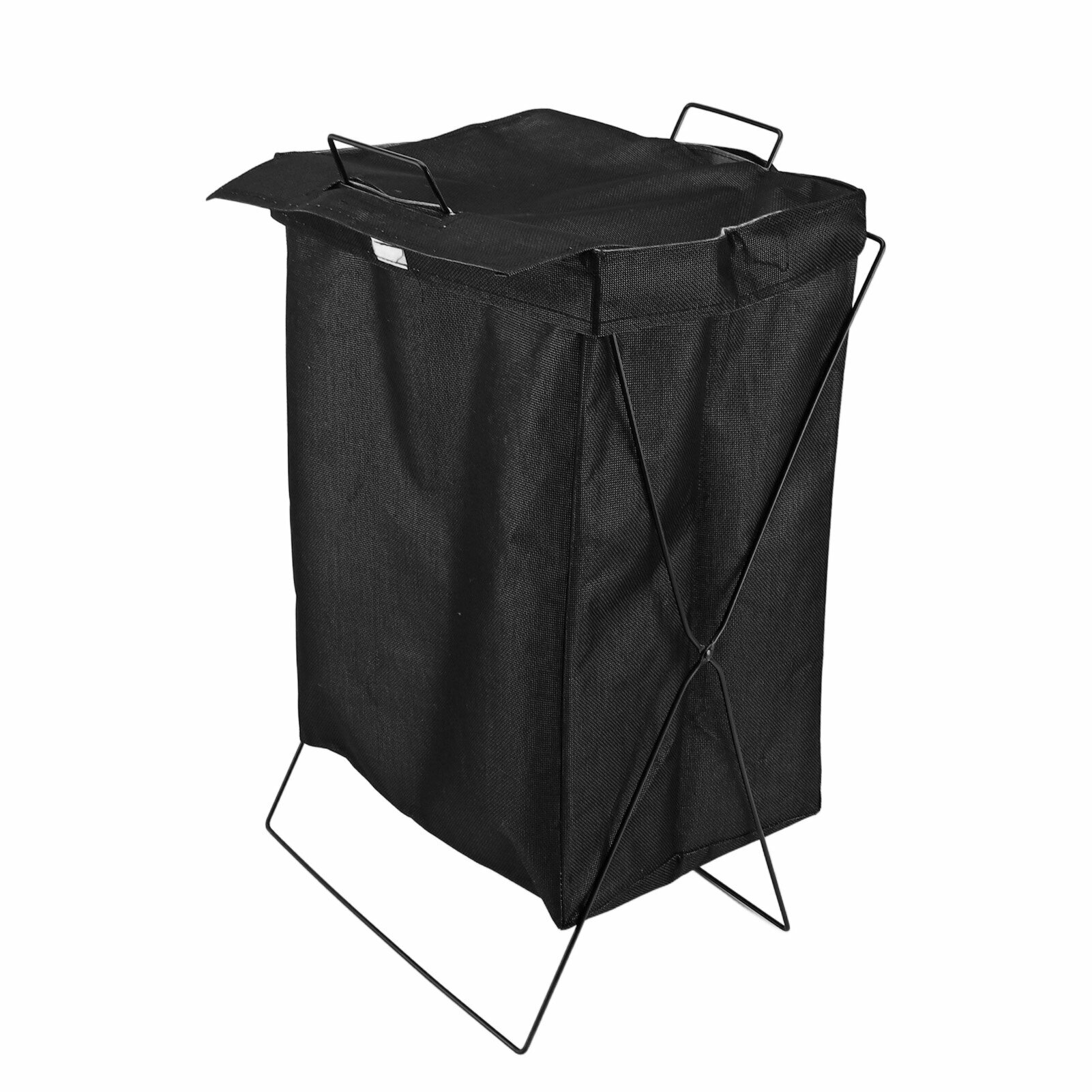Корзина для белья с металлическим каркасом X Складная корзина для белья Стоящая высокая Прямоугольная вместительная органайзер для грязной одежды Черный L