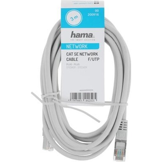 Кабель Hama H-200916 RJ-45 (f) RJ-45 (m) 3м (00200916) серый